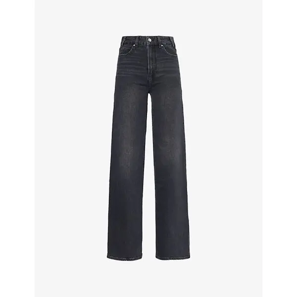 Paige Sasha " Wide-leg Denim Jeans - Viper Black Distressed