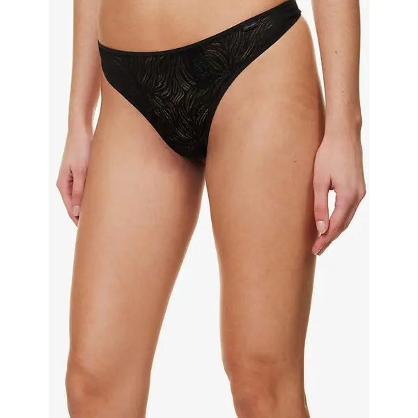 Calvin Klein Sheer Marquisette Mid-rise Stretch-lace Thong