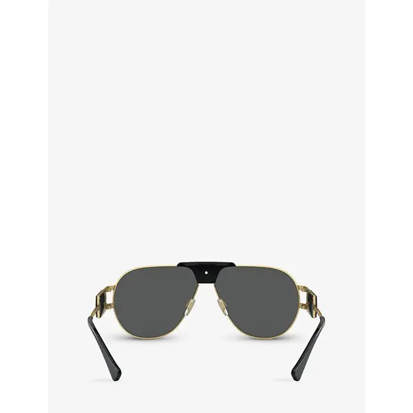 Versace Ve2252 Aviator-frame Steel Sunglasses