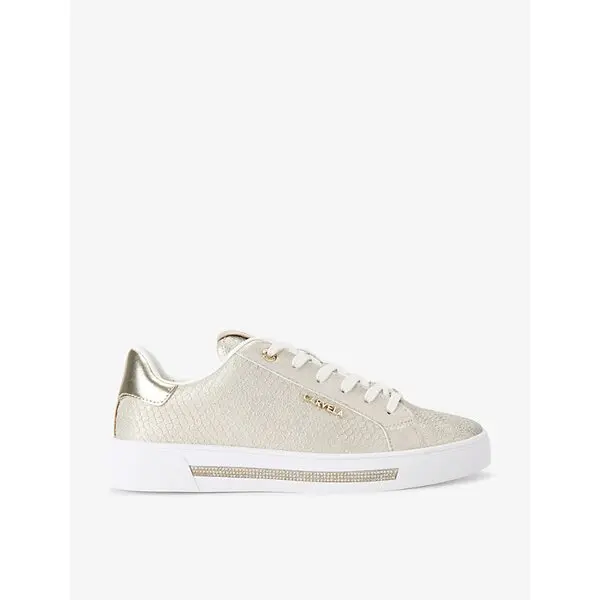 Carvela Diamond Branded Faux-leather Trainers - Gold