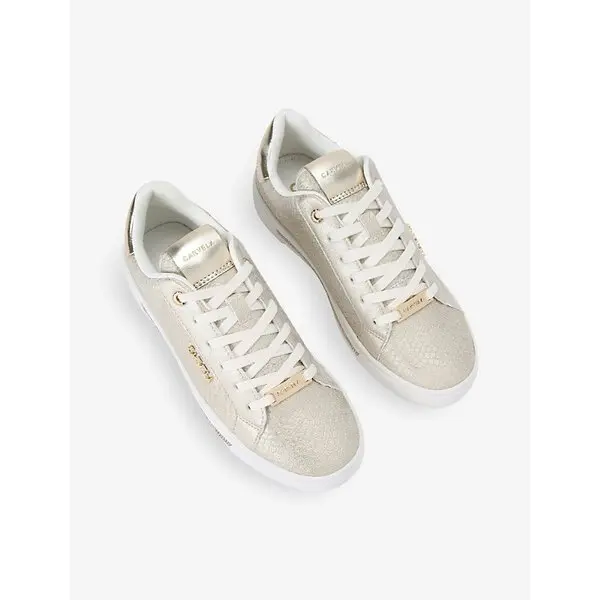 Carvela Diamond Branded Faux-leather Trainers - Gold
