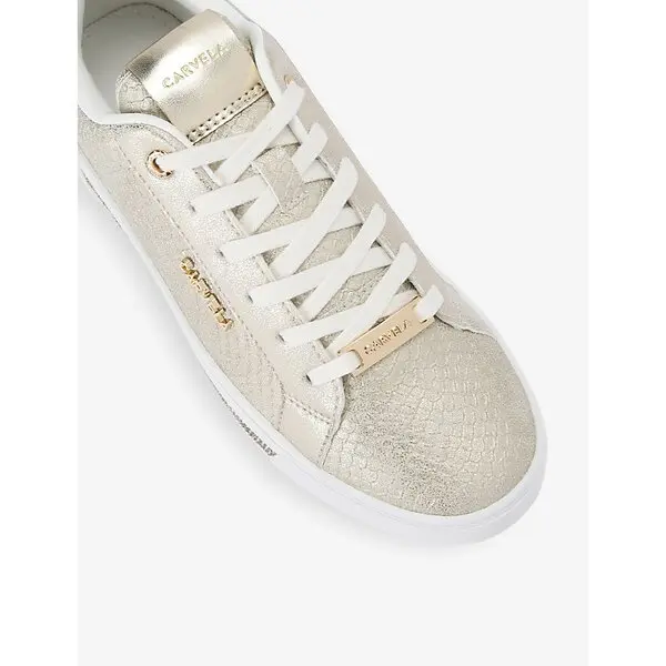 Carvela Diamond Branded Faux-leather Trainers - Gold