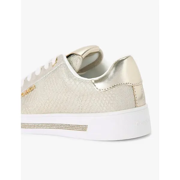 Carvela Diamond Branded Faux-leather Trainers - Gold