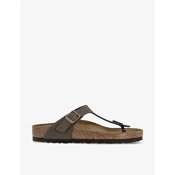 BIRKENSTOCK Branded-hardware Faux-leather Thong Sandals - Brown Moca