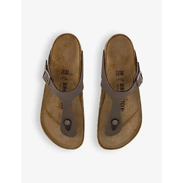 BIRKENSTOCK Branded-hardware Faux-leather Thong Sandals - Brown Moca