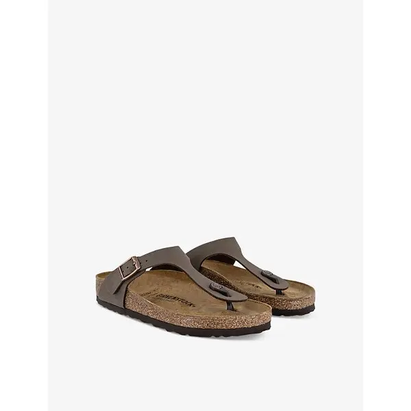 BIRKENSTOCK Branded-hardware Faux-leather Thong Sandals - Brown Moca