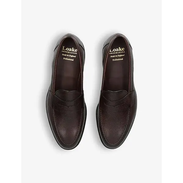 LOAKE Imperial Grained-leather Loafers - Brown