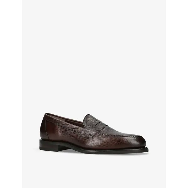 LOAKE Imperial Grained-leather Loafers - Brown
