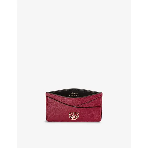 Cartier Panthère Graphique De Leather Card Holder - Red
