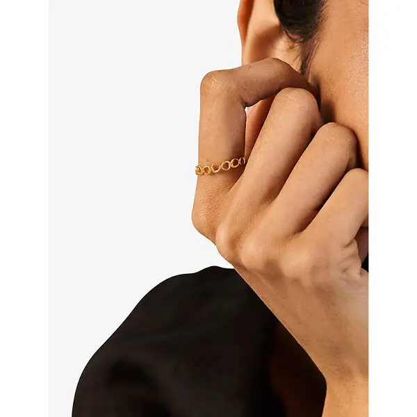 Monica Vinader Nura Open-shape Stacking Ring - Yellow Gold