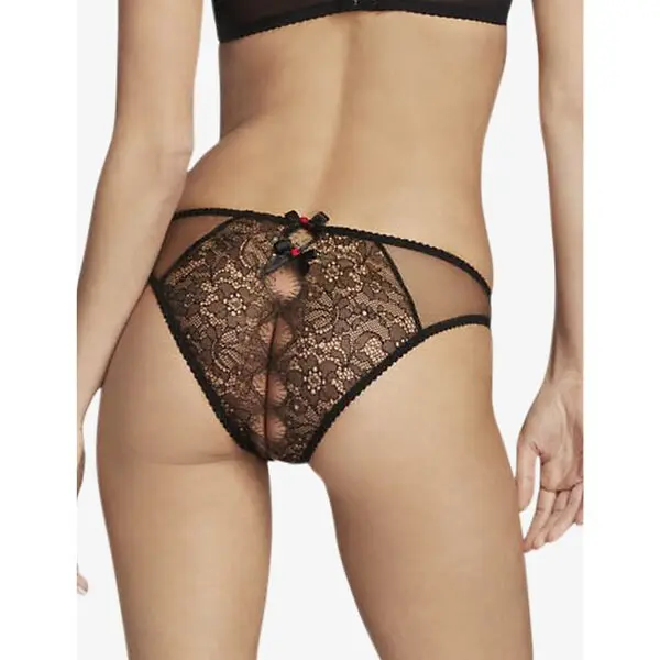 Agent Provocateur Lorna Panelled-lace And Mesh Briefs Xxxl - Black