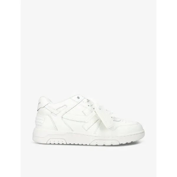 Off-White Logo-embroidered Leather Low-top Trainers - White