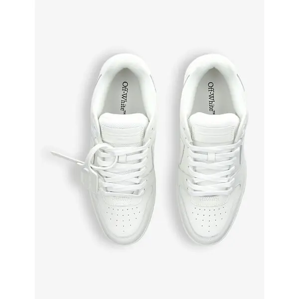 Off-White Logo-embroidered Leather Low-top Trainers - White