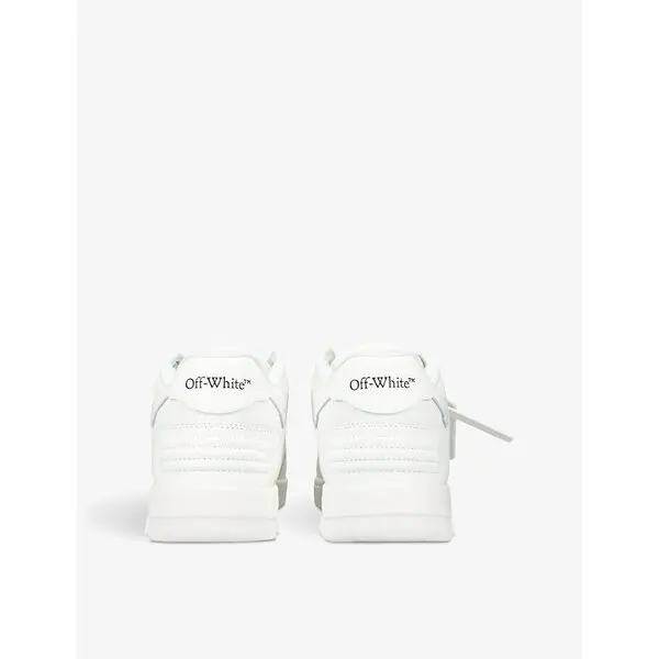 Off-White Logo-embroidered Leather Low-top Trainers - White