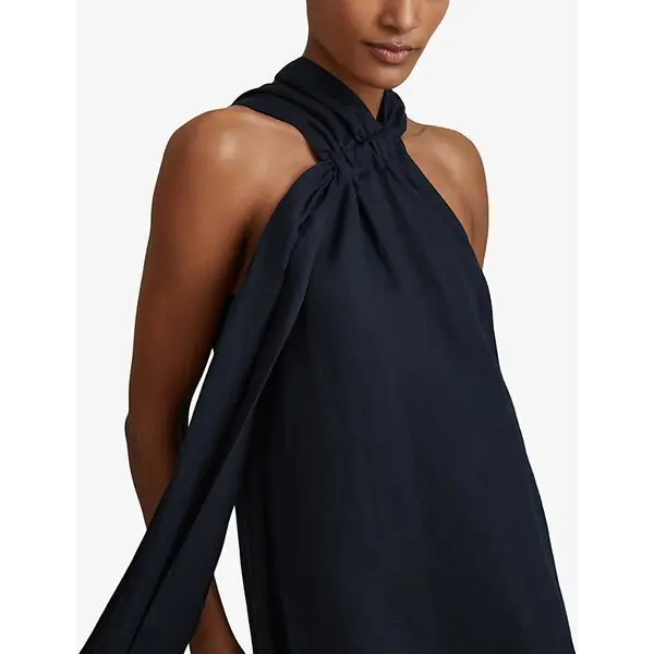 dress the population valerie halter dress Dress The Population Women's Lily Halter Neck Mini Dress - Peach Multi main image 1