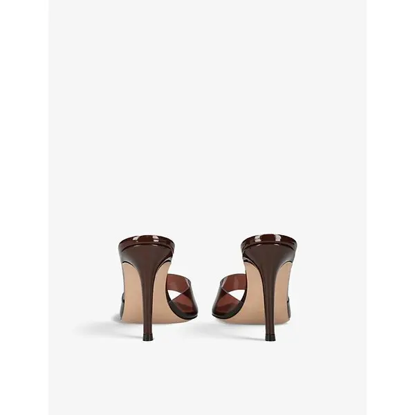 GIANVITO ROSSI Elle Leather And Pvc Heeled Mules - Brown