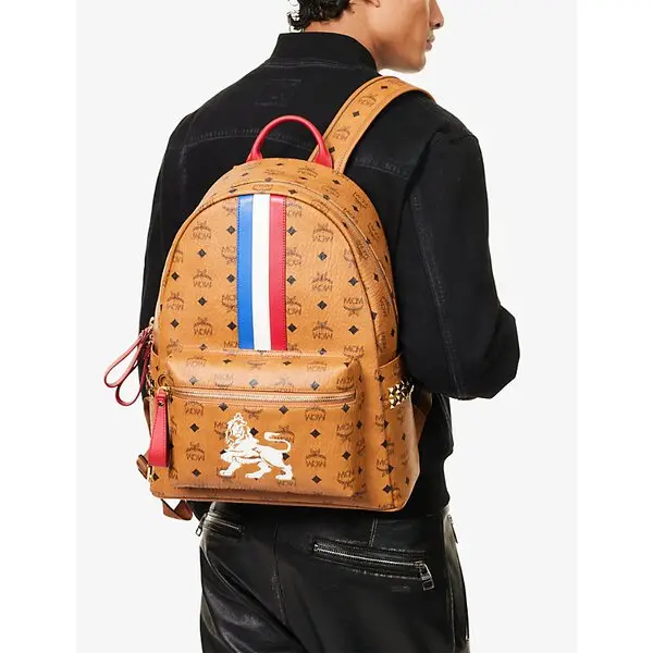 Mcm Euro 2024 France Faux-Leather Backpack Cognac Editorialist