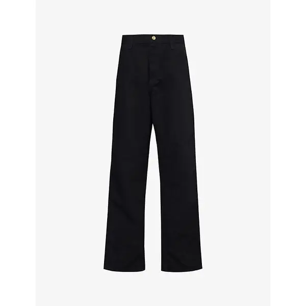 Carhartt Work In Progress Single Knee Straight-leg Cotton Trousers - Black