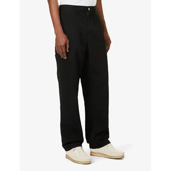 Carhartt Work In Progress Single Knee Straight-leg Cotton Trousers - Black
