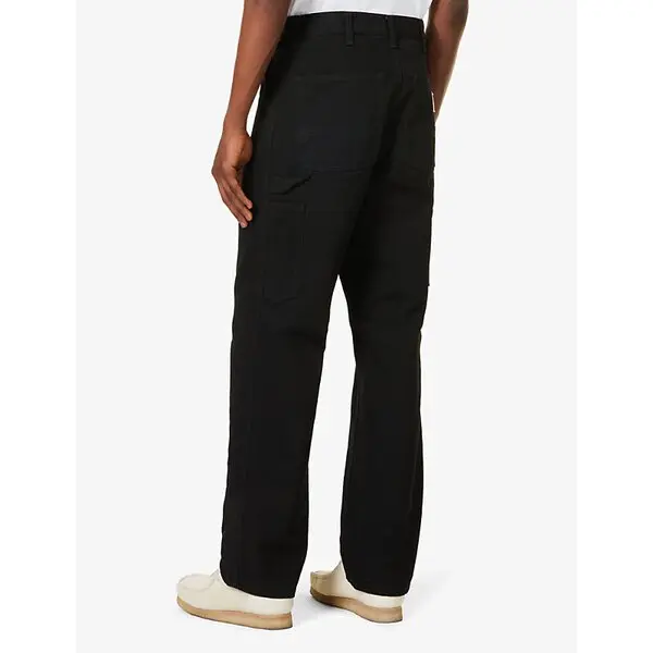 Carhartt Work In Progress Single Knee Straight-leg Cotton Trousers - Black