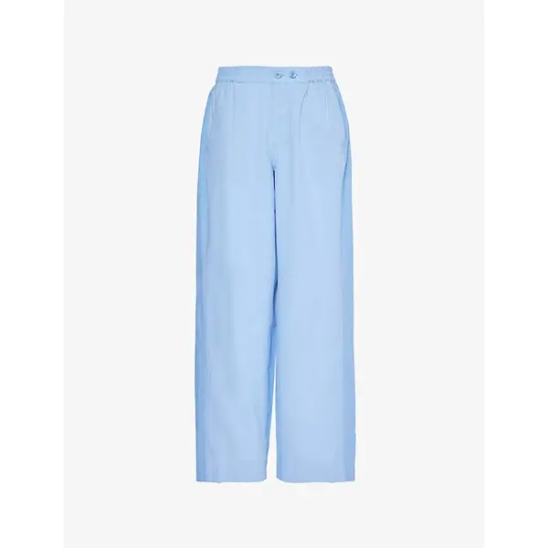 HAY Duo Relaxed-fit Mid-rise Pyjama Trousers - Sky Blue