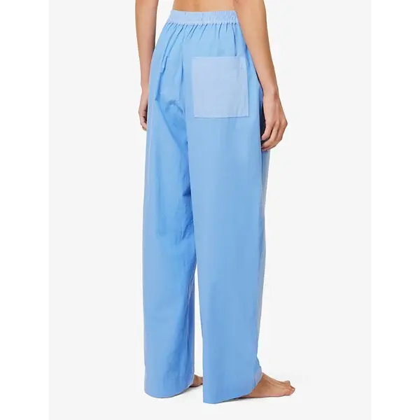 HAY Duo Relaxed-fit Mid-rise Pyjama Trousers - Sky Blue