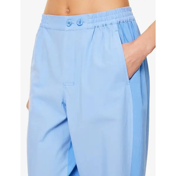 HAY Duo Relaxed-fit Mid-rise Pyjama Trousers - Sky Blue