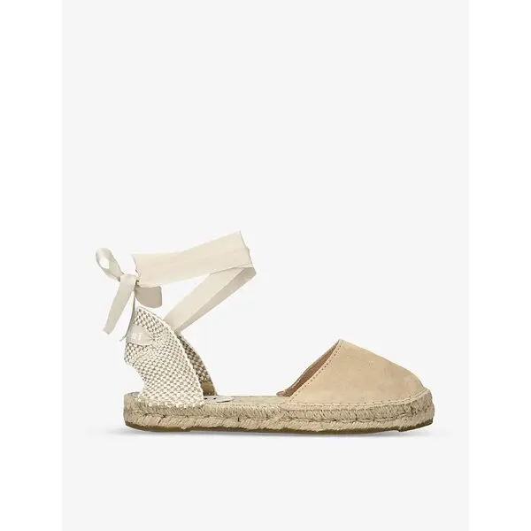 Manebí Hamptons Contrast-stitch Suede Espadrilles - Beige