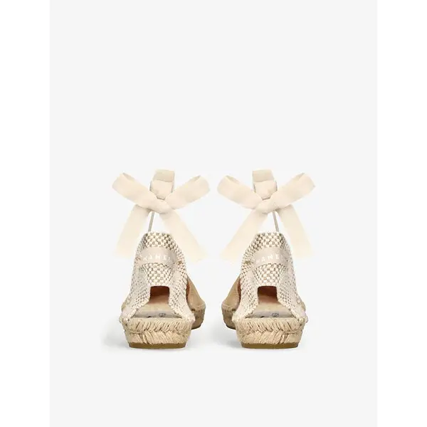 Manebí Hamptons Contrast-stitch Suede Espadrilles - Beige