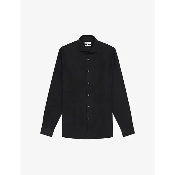 REISS Ruban Regular-fit Linen Shirt - Black
