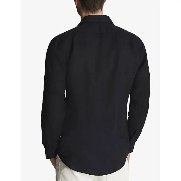 REISS Ruban Regular-fit Linen Shirt - Black