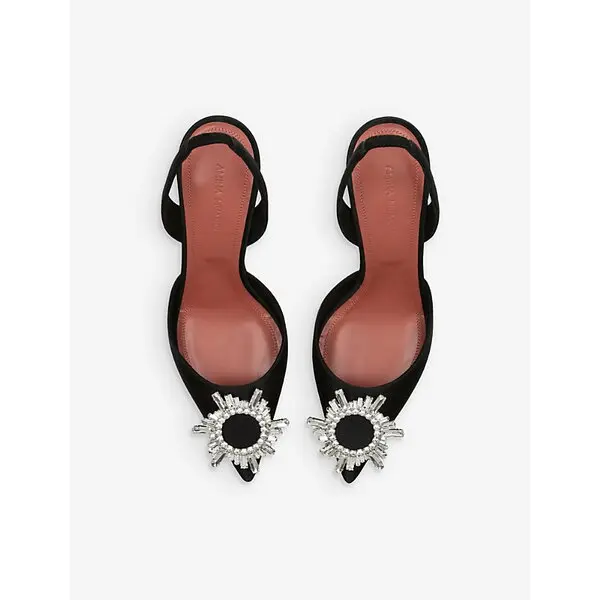 Amina Muaddi Begum Crystal-embellished Slingback Courts