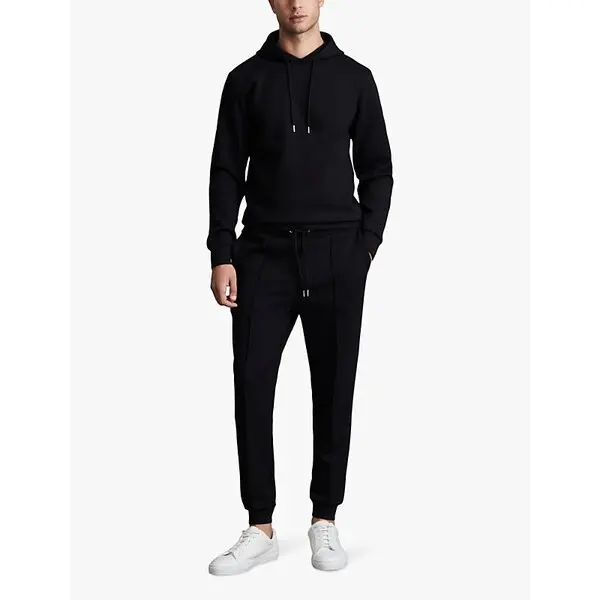 REISS Premier Regular-fit Mid-rise Stretch-jersey Jogging Bottoms Xxl - Navy Blue
