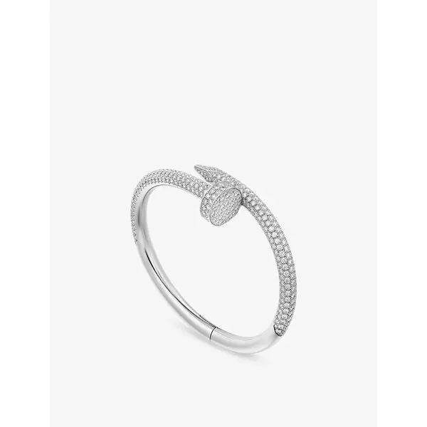 CARTIER Juste Un Clou Medium 18ct White-gold Diamond Bangle - White Gold