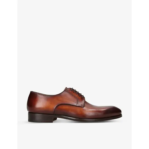 Magnanni Leather Derby Shoes - Brown
