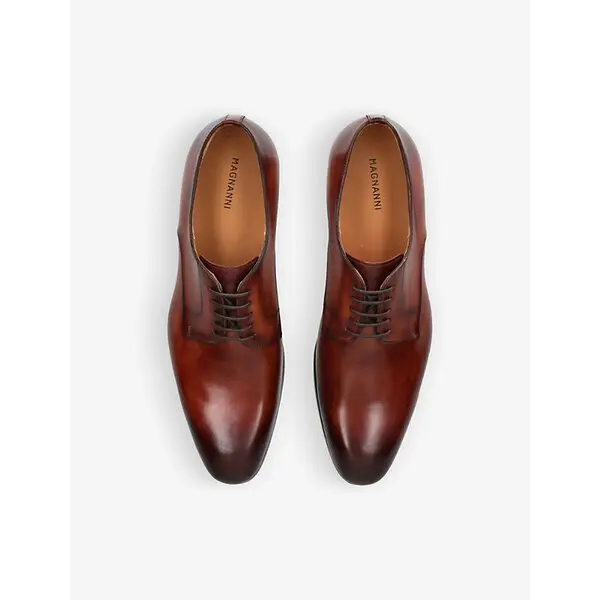 Magnanni Leather Derby Shoes - Brown
