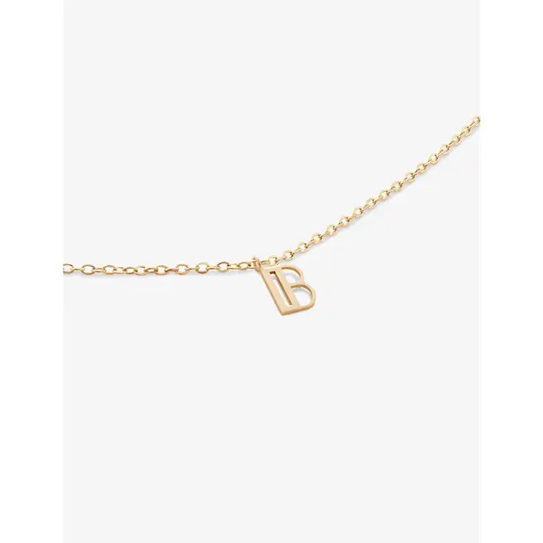 Monica Vinader Small Letter B 14ct Yellow-gold Pendant Necklace - Yellow Gold