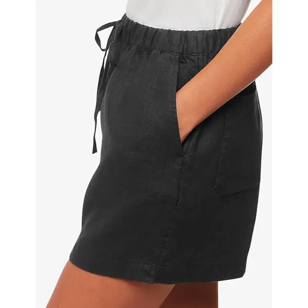 Whistles Elasticated-waist High-rise Linen Shorts