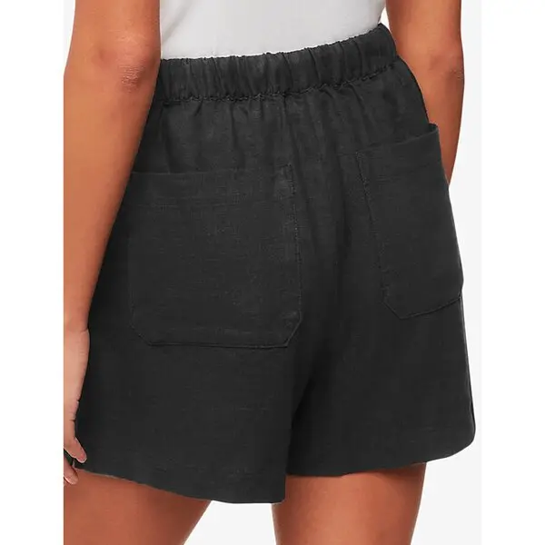 Whistles Elasticated-waist High-rise Linen Shorts