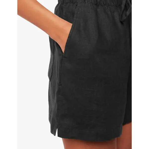 Whistles Elasticated-waist High-rise Linen Shorts