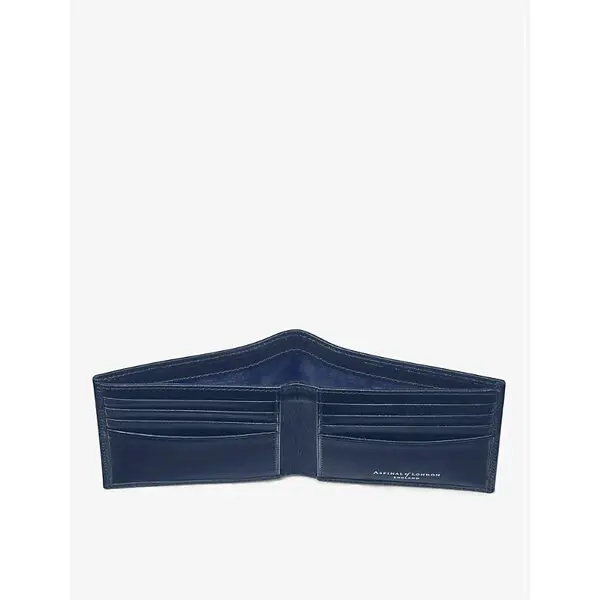 ASPINAL OF LONDON Billfold Logo-embellished Leather Wallet - Navy