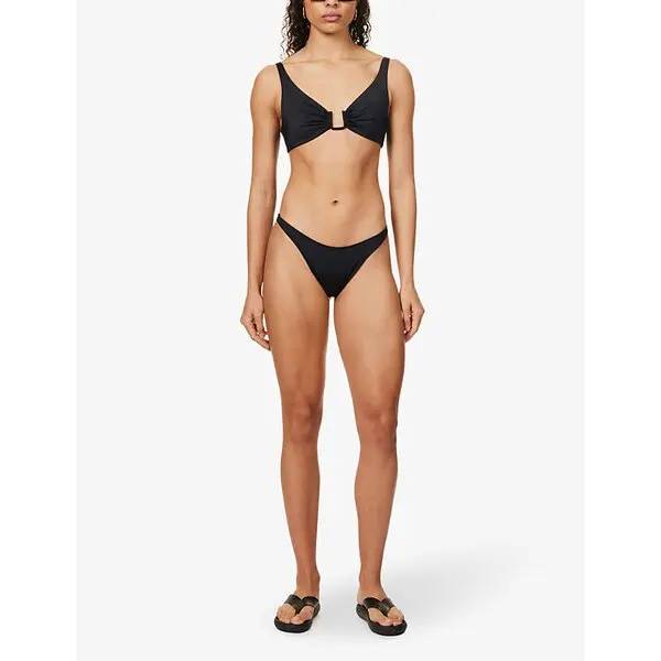 AWAY THAT DAY Maui High-rise Bikini Bottoms - Black