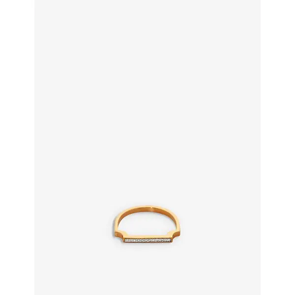 Monica Vinader Signature Thin Diamond Ring - Yellow Gold