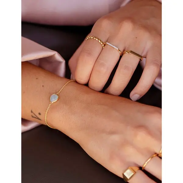 Monica Vinader Signature Thin Diamond Ring - Yellow Gold