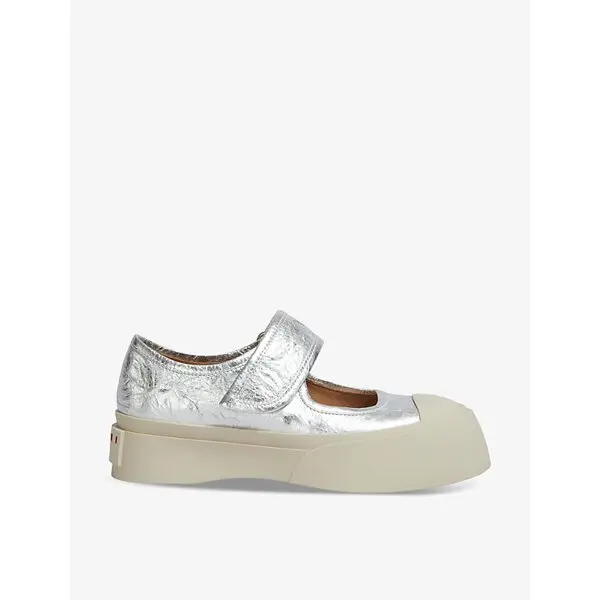 Marni Metallic Leather Mary Jane Trainers