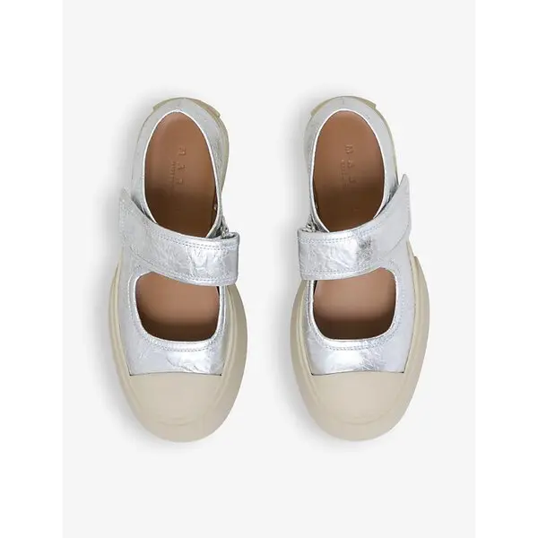Marni Metallic Leather Mary Jane Trainers