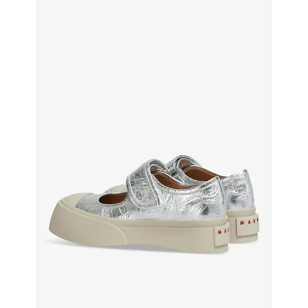 Marni Metallic Leather Mary Jane Trainers