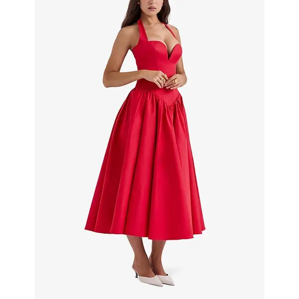 midi silk dress long sleeve Anjela Long Sleeve Thigh Split Midi Dress Champagne