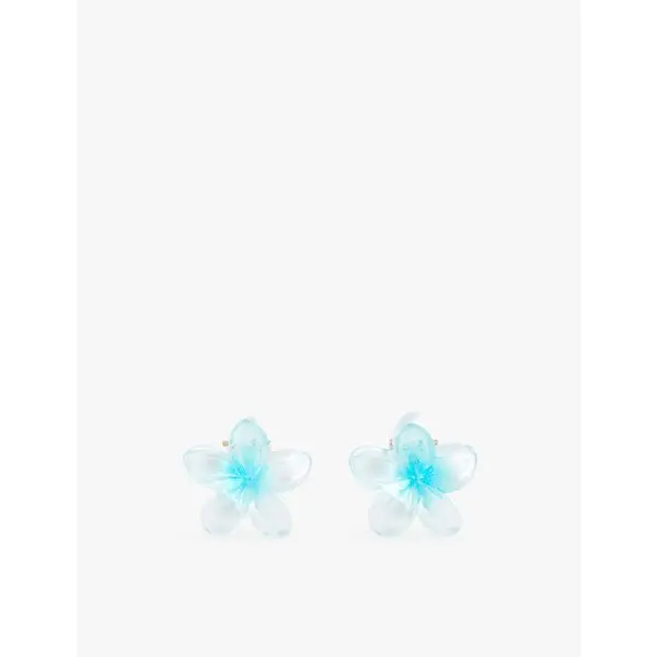 EMI JAY Superbloom Hair Clips Set Of Two - Aqua Pearl