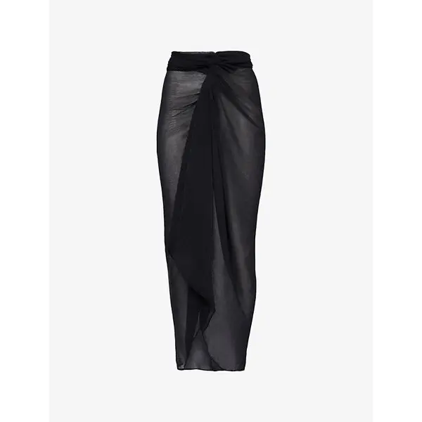 AWAY THAT DAY Santorini Crepe Sarong - Black